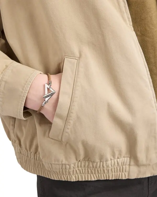 Prada Braided Nappa Leather Bracelet With Engraved Logo - Natural