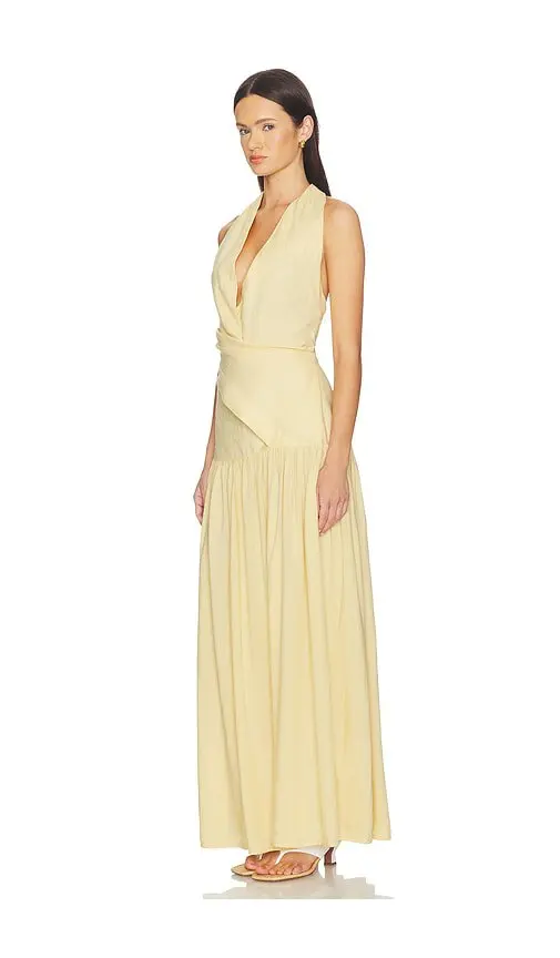 Faithfull The Brand Blanca Maxi Dress In Lemon