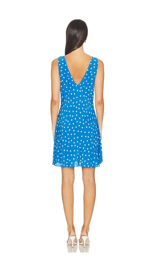 Rixo Leighton Dress With Polka Dot Print - Blue