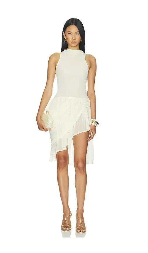 LOBA Maureen Draped Midi Dress - Ivory