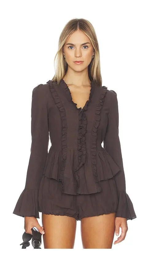 Lioness Odette Long Sleeve Top - Chocolate
