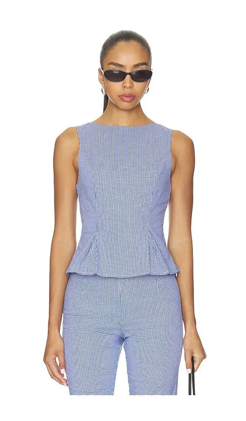 MORE TO COME Drea Peplum Top - Blue