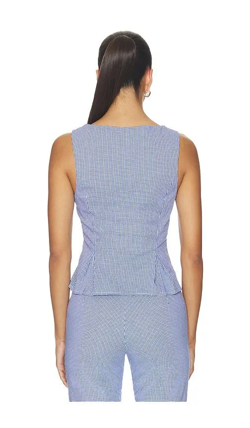 MORE TO COME Drea Peplum Top - Blue