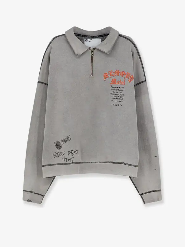 PALY Cotton Sweatshirt With Front Logo Print - Grey