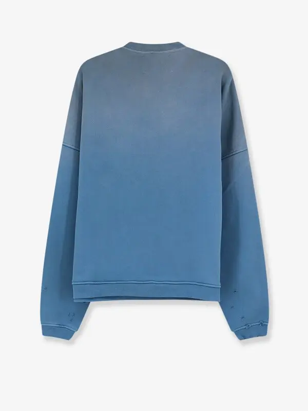 PALY Cotton Crewneck Sweatshirt With Distressed Details And Graphic Print