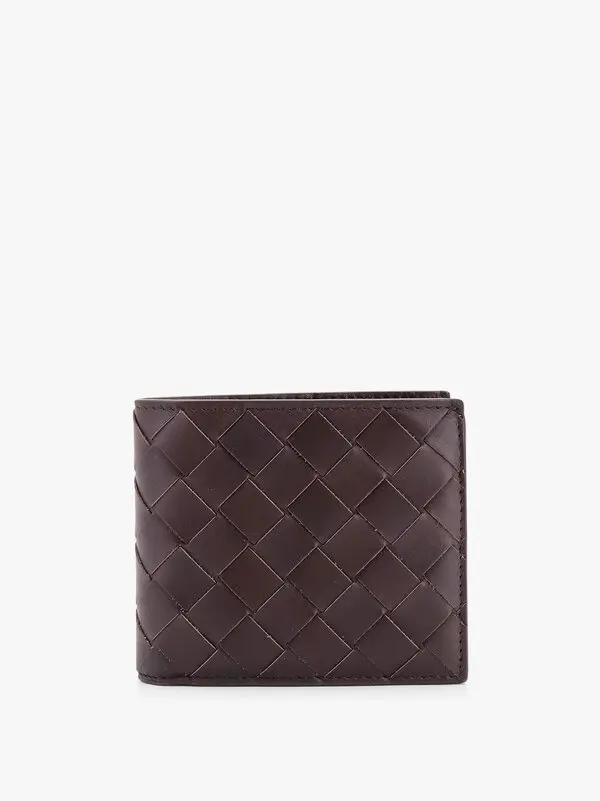 Bottega Veneta Leather Wallet With Intrecciato Pattern - Brown