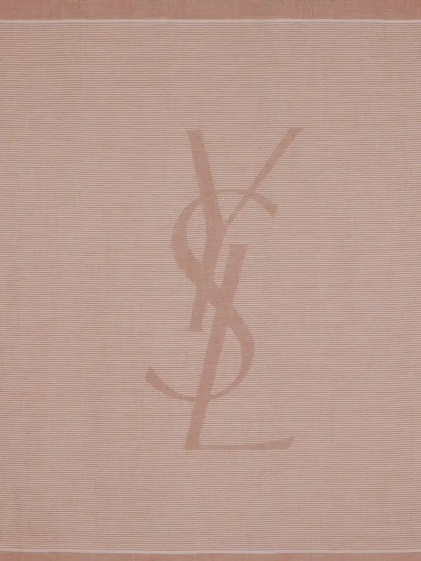 Saint Laurent Cassandre Cashmere And Silk Foulard - Beige