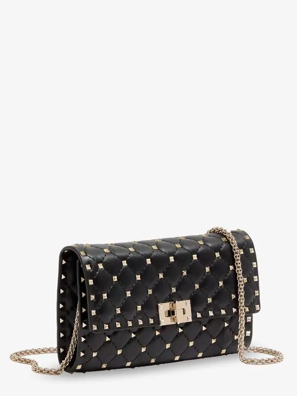 Valentino Garavani Rockstud Spike Quilted Leather Clutch - Black