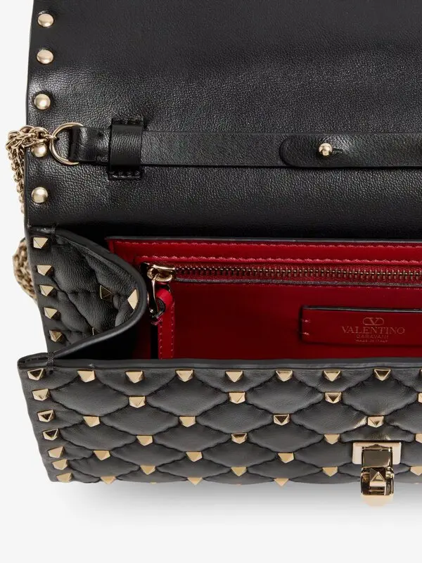 Valentino Garavani Rockstud Spike Quilted Leather Clutch - Black