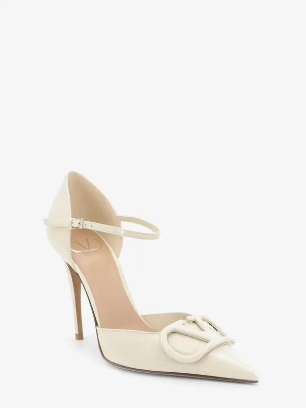 Valentino Garavani D'orsay Patent With Vlogo Signature Pumps - Blue