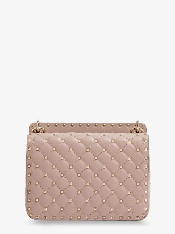 Valentino Garavani Rockstud Spike Leather Bag - Beige