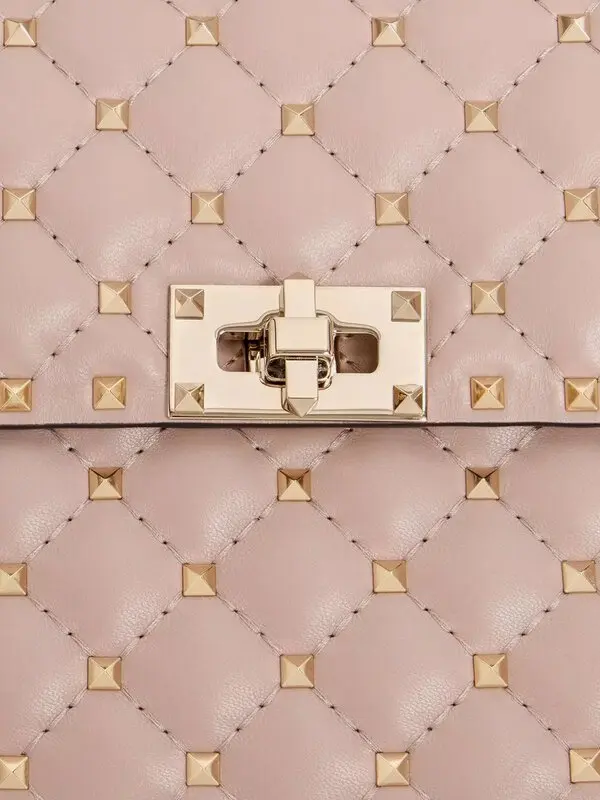 Valentino Garavani Rockstud Spike Leather Bag - Beige
