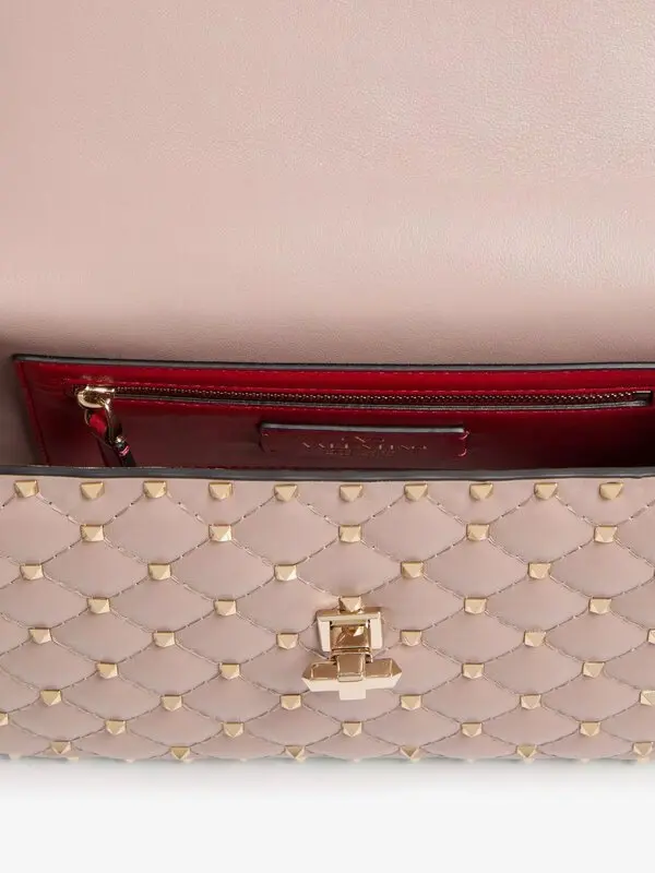 Valentino Garavani Rockstud Spike Leather Bag - Beige
