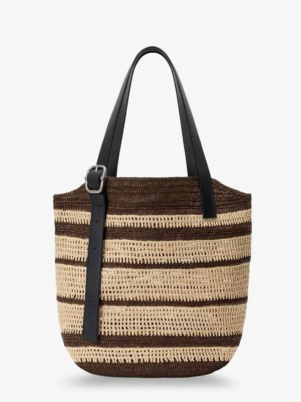 Loewe Striped Raffia Tote - Beige