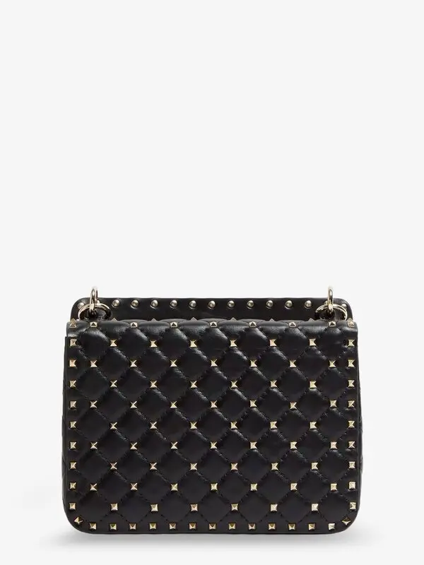 Valentino Garavani Rockstud Spike Leather Bag With Allover Studs - Black