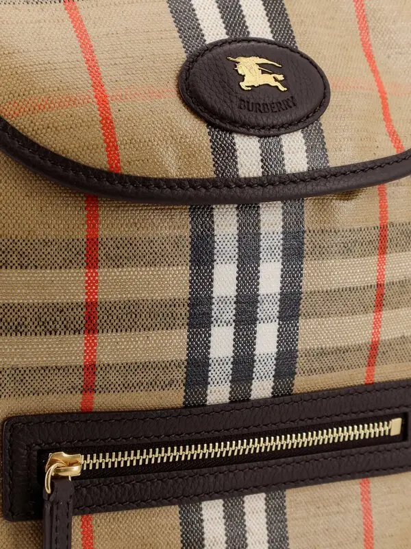 Burberry Highlands Coated Canvas Backpack With Front Logo
