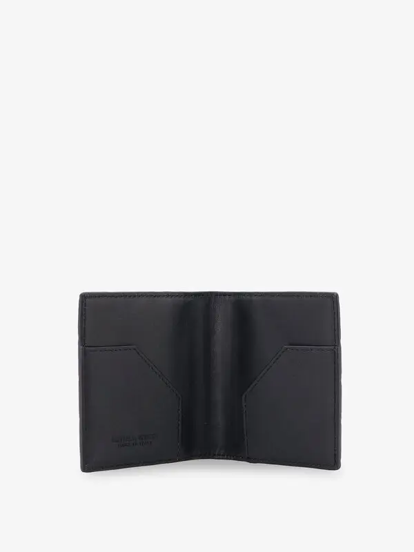 Bottega Veneta Leather Card Holder With Intrecciato Motif