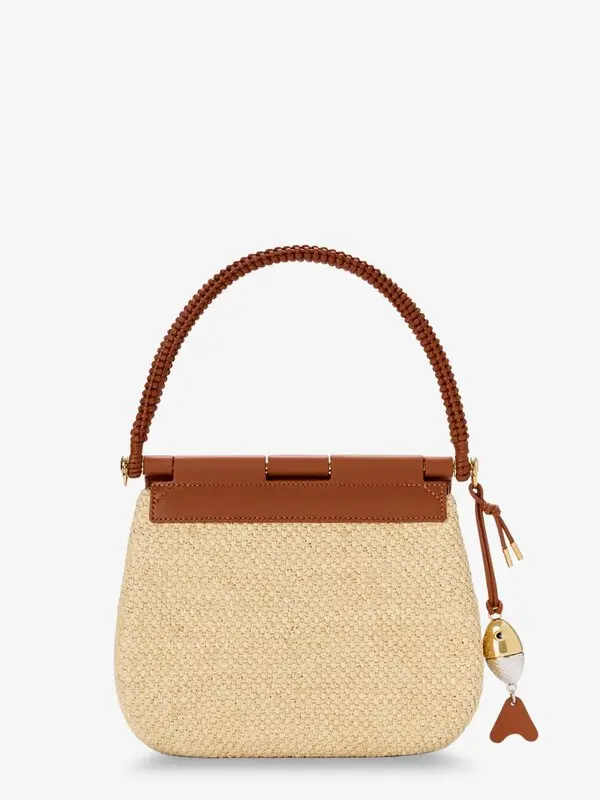 Loewe Pescador Raffia And Leather Bag - Brown