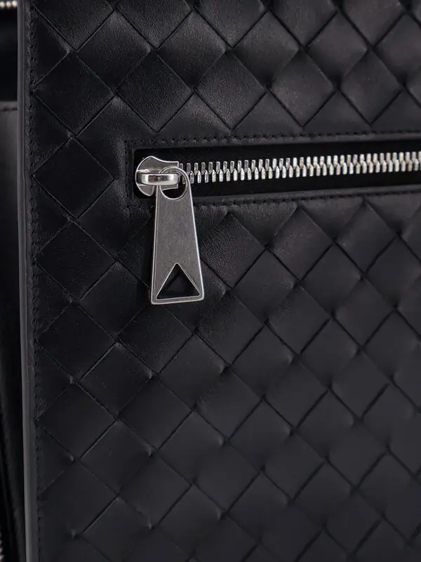 Bottega Veneta Avenue Leather Document Case With Intrecciato Motif