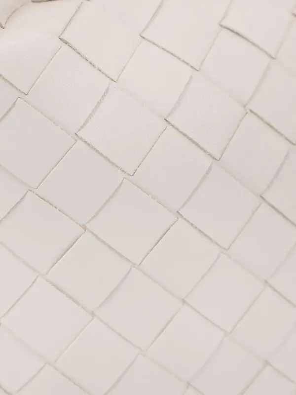 Bottega Veneta Mini Hop Intrecciato Leather Bag - White