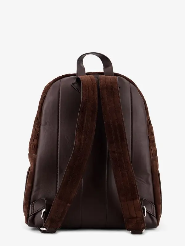 ORTIGNI Suede Backpack With Woven Pattern