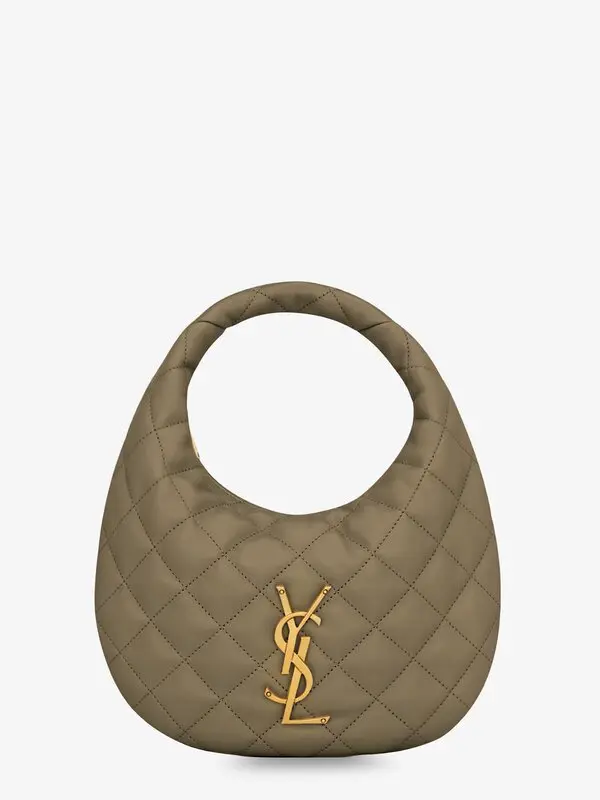 Saint Laurent Quilted Leather Handbag With Cassandre Logo - Grey