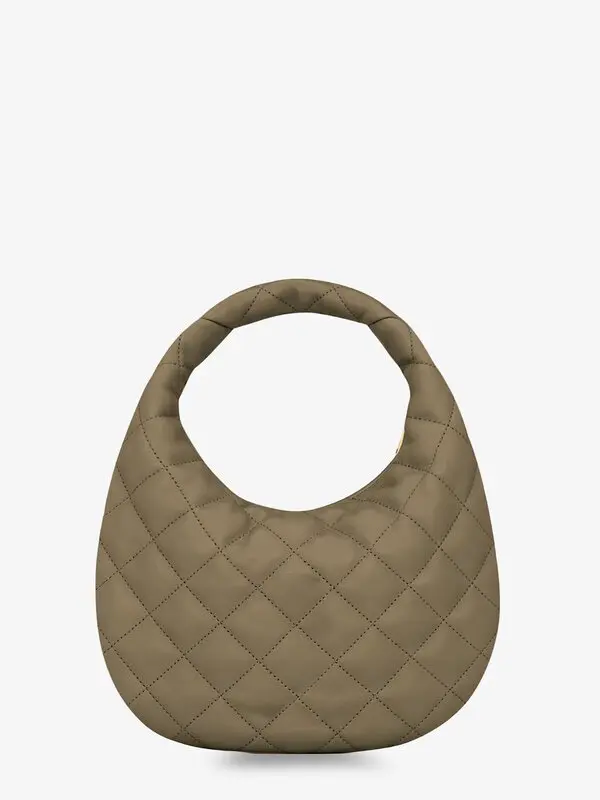 Saint Laurent Quilted Leather Handbag With Cassandre Logo - Grey