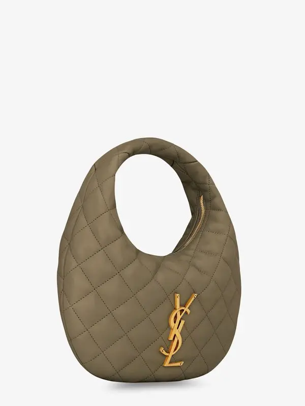 Saint Laurent Quilted Leather Handbag With Cassandre Logo - Grey