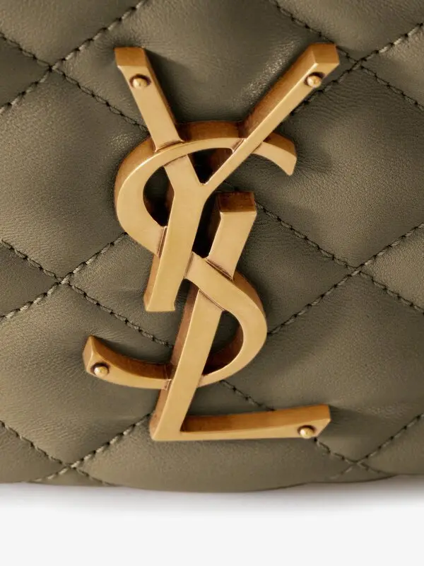 Saint Laurent Quilted Leather Handbag With Cassandre Logo - Grey