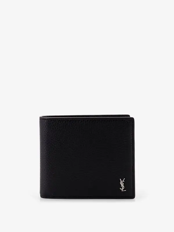 Saint Laurent Tiny Hammered Leather Wallet - Black