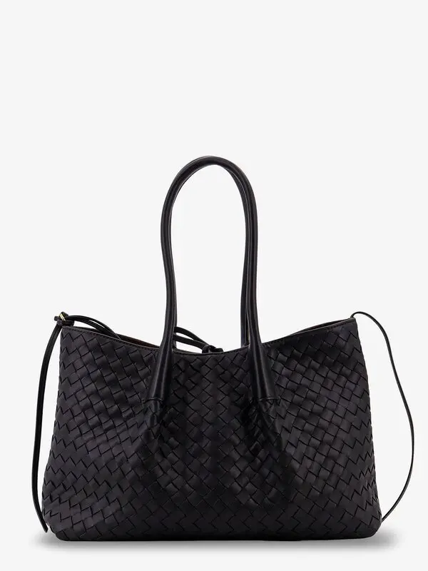 Bottega Veneta Intrecciato Woven Leather Tote Bag - Black