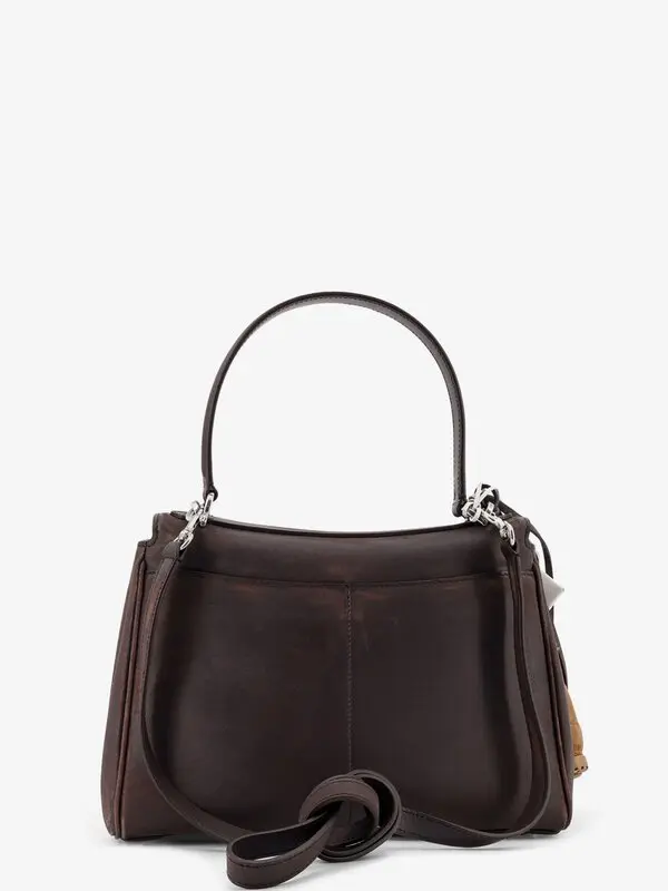 Balenciaga Rodeo S Leather Bag With Vintage Motif - Brown