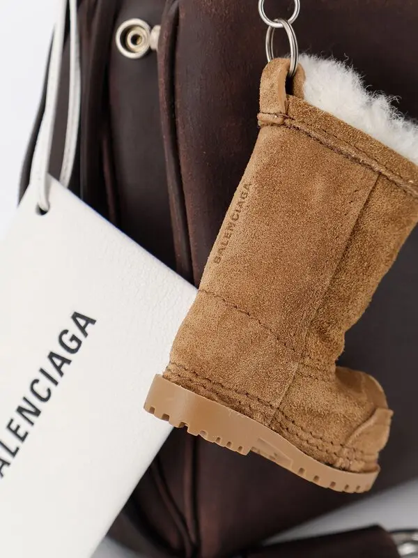 Balenciaga Rodeo S Leather Bag With Vintage Motif - Brown