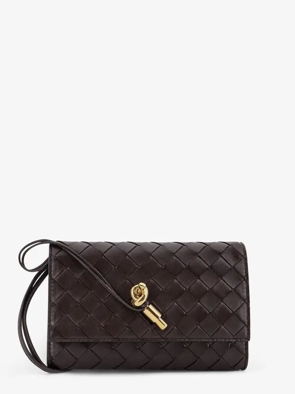 Bottega Veneta Andiamo Woven Leather Bag With Knot Closure - Brown