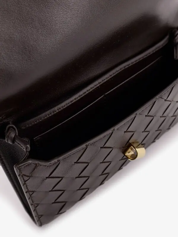 Bottega Veneta Andiamo Woven Leather Bag With Knot Closure