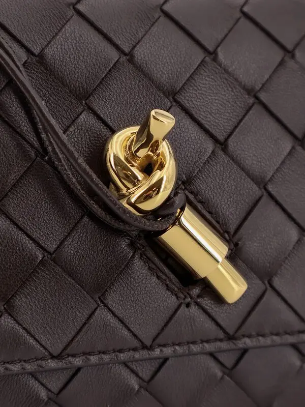 Bottega Veneta Andiamo Woven Leather Bag With Knot Closure