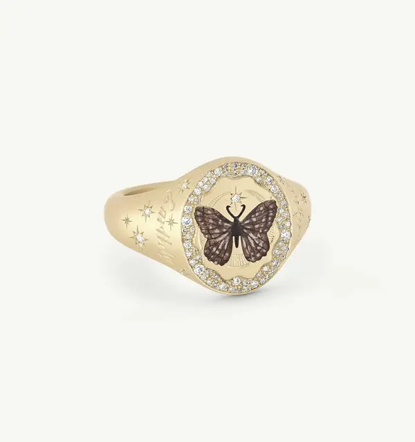 CECE JEWELLERY Earthly Delights Signet Ring - Gold