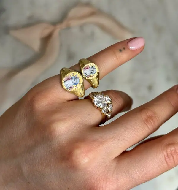 CECE JEWELLERY Bunny & Moon Signet Ring