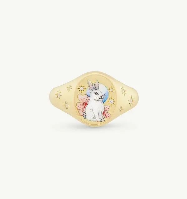 CECE JEWELLERY Bunny & Moon Signet Ring