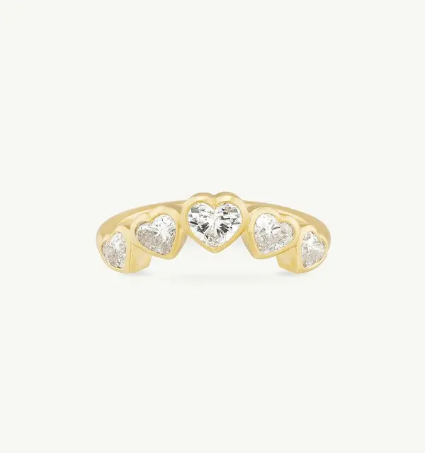 CECE JEWELLERY The Sweetheart Ring With Heart Shaped Diamonds
