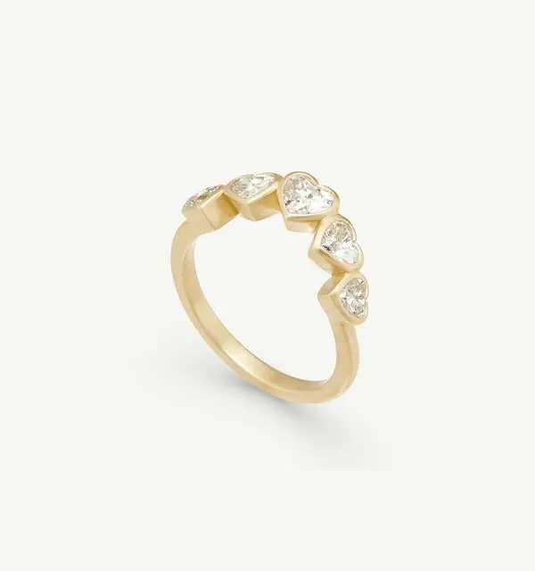 CECE JEWELLERY The Sweetheart Ring With Heart Shaped Diamonds