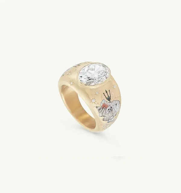CECE JEWELLERY Secrets Of The Sea Ring With Oval Diamond