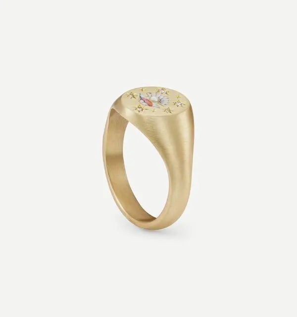 CECE JEWELLERY The Clam & Pearl Signet Ring