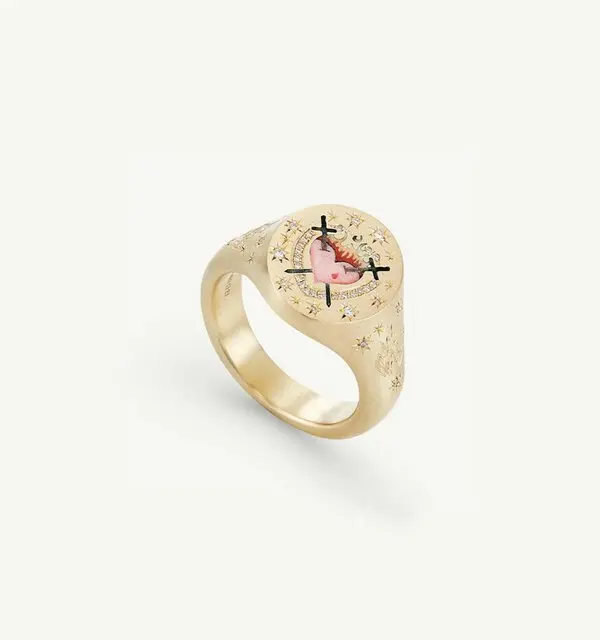 CECE JEWELLERY Heartbreaker Ring With Diamonds And Enamel