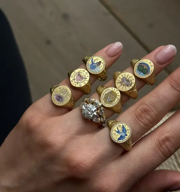 CECE JEWELLERY Heartbreaker Ring With Diamonds And Enamel