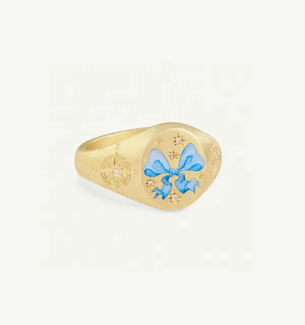 CECE JEWELLERY Ahoy Sailor Signet Ring - Gold