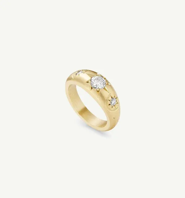 CECE JEWELLERY Crescent Moon Diamond Gypsy Ring