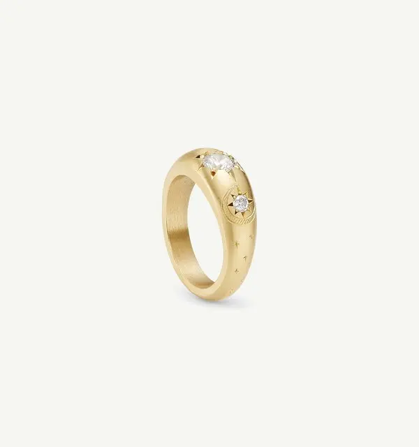 CECE JEWELLERY Crescent Moon Diamond Gypsy Ring