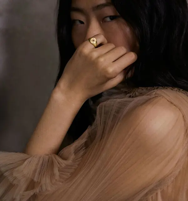 CECE JEWELLERY The Rose & Diamond Signet Ring