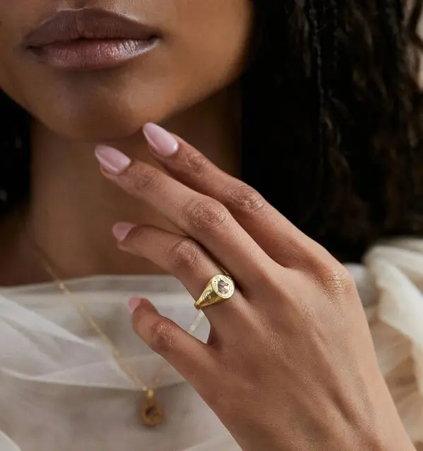 CECE JEWELLERY Wild Horse Signet Ring With Diamonds